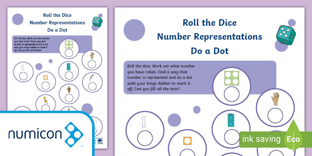 👉 Roll the Dice Number Representations Do a Dot Numicon Shapes